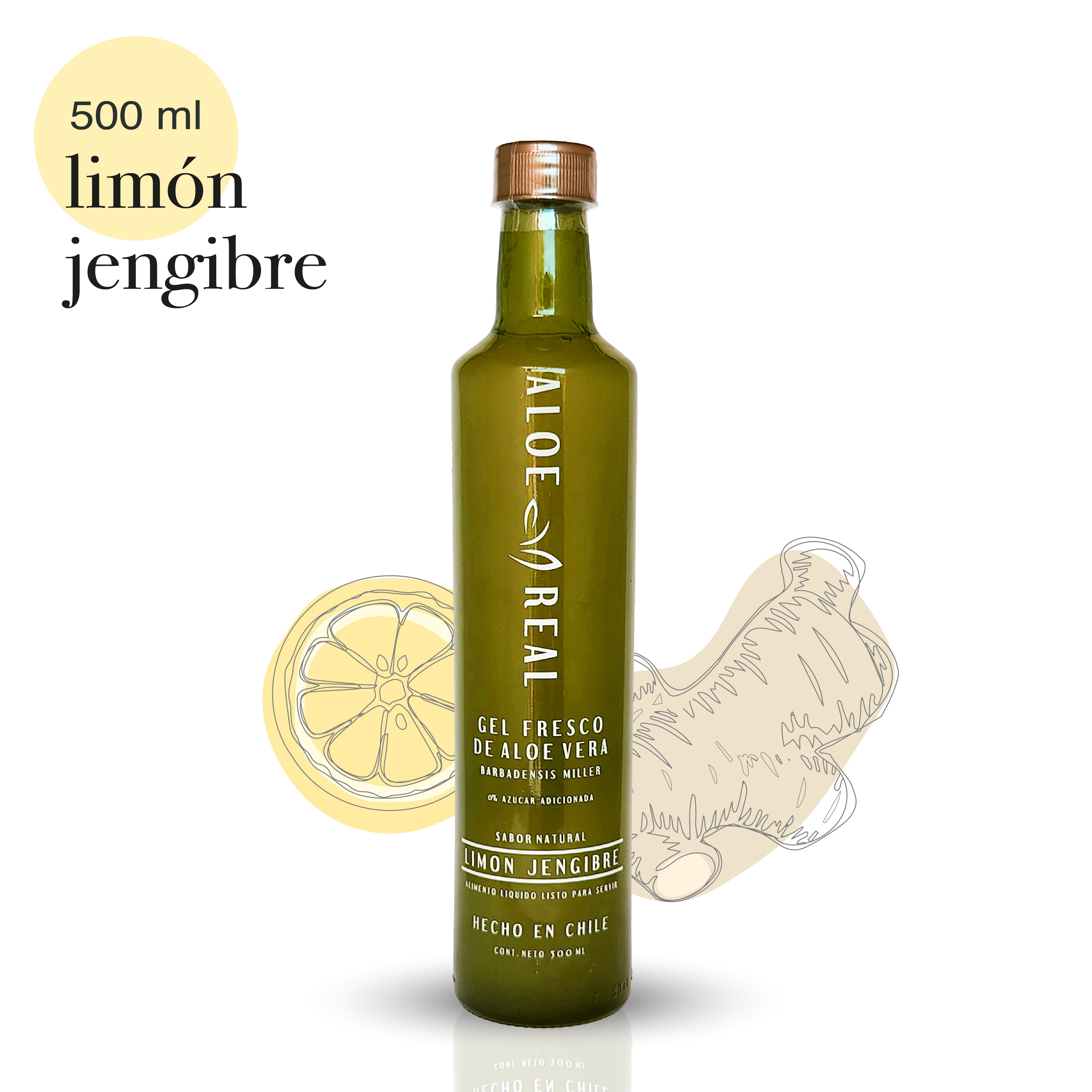 Gel de Aloe Vera 500 ml - Sabor Limón Jengibre – Aloe Real